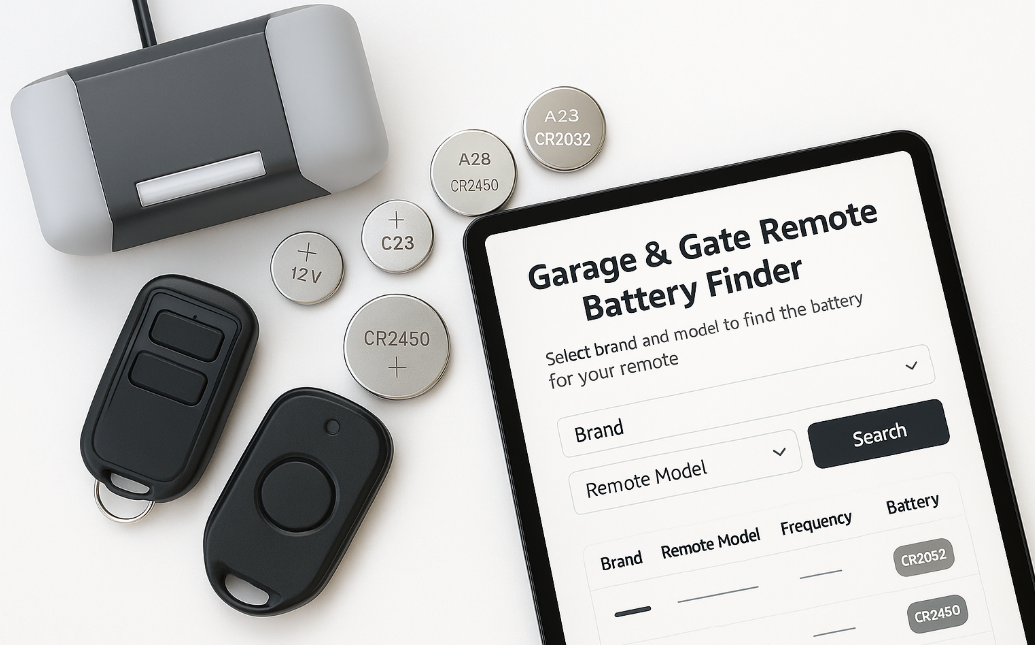 Garage openers & gate remotes battery - Techsolving