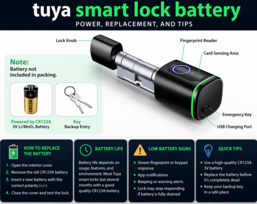 Tuya smart lock battery - how to replace it, extend battery life, and ...